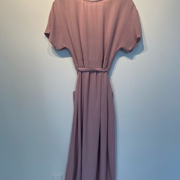 Dresses | Pink Cinch Waist Floral Embroidered Dress Pockets | Poshmark